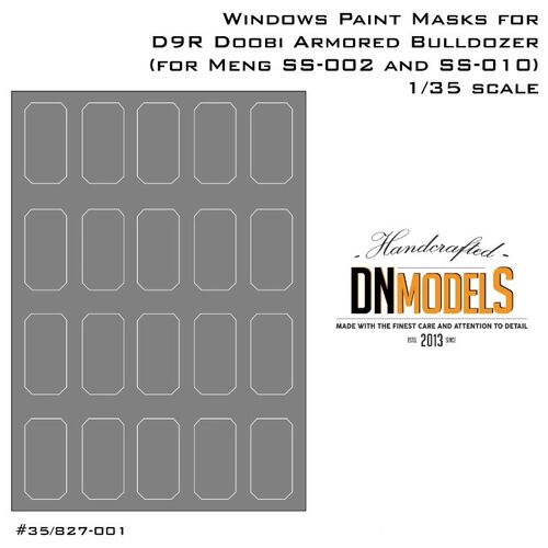 DN Models 35-827-001 Window Paint Masks For MENG D9R Doobi Armored Bulldozer SS-002