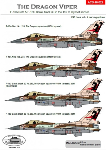 Armycast ACD48022 The Dragon Viper - F-16A and F-16C Barak Block 30 In The 115th Tayeset Service