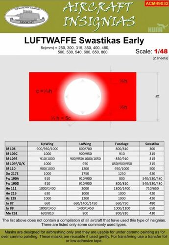 Armycast ACM49032 Luftwaffe Swastikas Early