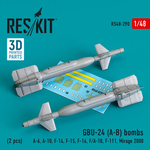 RES/KIT 48-0290 GBU-24 (A-B) Bombs (2 pcs) (A-6, A-10, F-14, F-15, F-16, F/A-18, F-111, Mirage 2000)