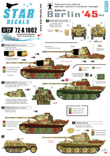Star-Decals 72-A1002 Battle for Berlin 45 # 2. SS-Nordland and Panthers