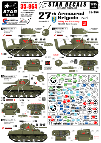 Star-Decals 35-864 British 27th Arm.Bde. D-Day/Normandy # 1. Sherman III
