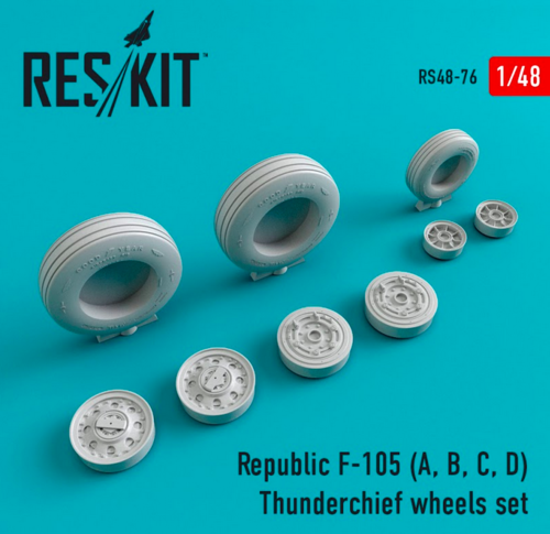 DISCONTINUED RES/KIT 48-0076 Republic F-105 (A, B, C, D) Thunderchief wheels set