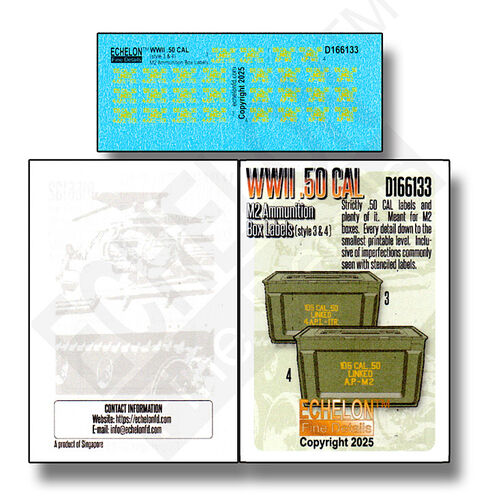 Echelon Fine Details D166133 WWII .50 CAL ammo box labels (3 & 4)