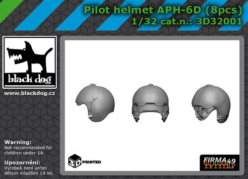 Black Dog 3D32001 Pilot Helmet APH-6D (8pcs)