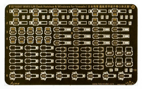 Five Star Model 710307 IJN WWII Deck Hatches & Windows for Vessels I