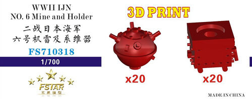 Five Star Model 710318 IJN WWII No. 6 Mine and Holder (20 set - 3D Printed)