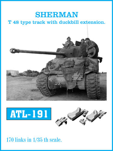 FriulModel 191 Tracks for Sherman T-48 type track with duckbill extension.