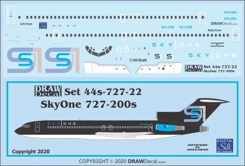 Draw Decal 44-727-22 Boeing 727-200 - SkyOne