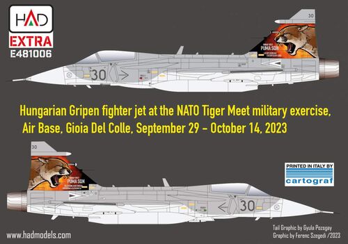 HAD Models E481006 Jas-39 Gripen Tigermeet 2023 HUNAF