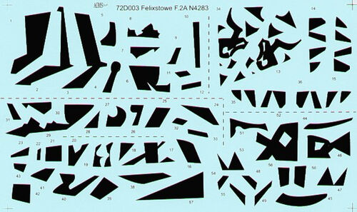 Aims 72D003 Felixstowe F.2A - N4283 - Black shapes to complete option 1 in the Roden kit (1 scheme)