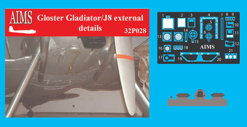 Aims 32P028 Gloster Gladiator Mk.I/II & Swedish J8 - external details (designed to be used with ICM kits)