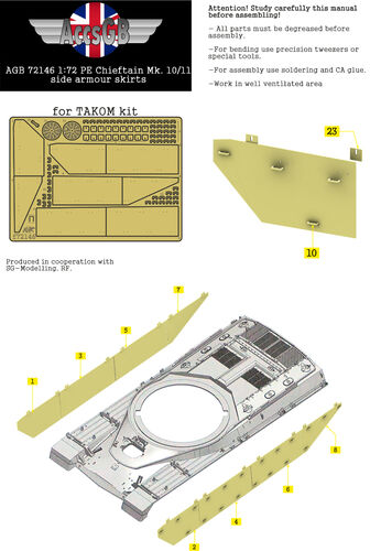 AccsGB 72146 Armoured skirts for Chieftain Mk.10 and Mk.11 (designed to be used with Takom kits)
