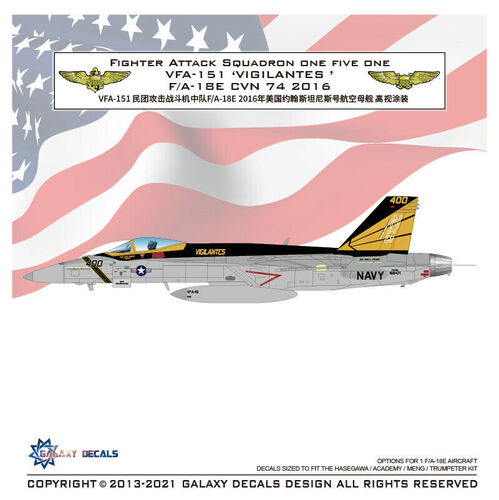 Galaxy-Model G72031 Boeing F/A-18 E - VFA-151 ‘Vigilantes’ - USS John C. Stennis CVN-74 (2016)