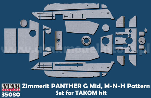 Atak Model 35080 Zimmerit Panther G Mid Production - M-N-H Pattern (for Takom kits)