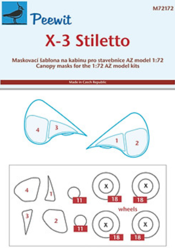 Peewit 72172 Canopy mask for X-3 Stiletto AZ model
