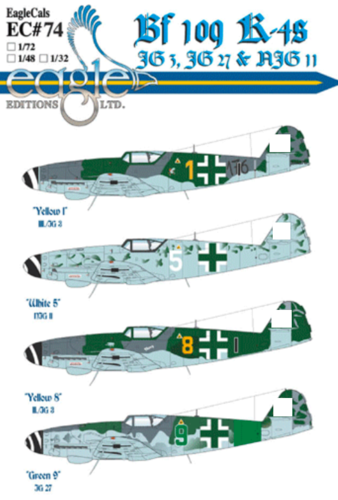 Eagle Editions D74-48 Bf 109 K-4s JG 3, JG 27, NJG 11