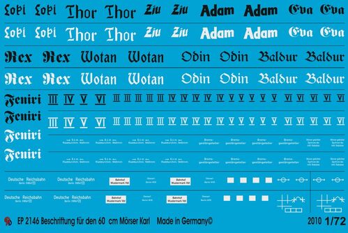 Peddinghaus-Decals 2146 Markings For The Mörser Karl