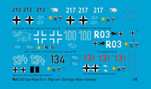 Peddinghaus-Decals 3235 Tiger Tanks No. 6-5 Tiger Tanks And 1 Sturmtiger