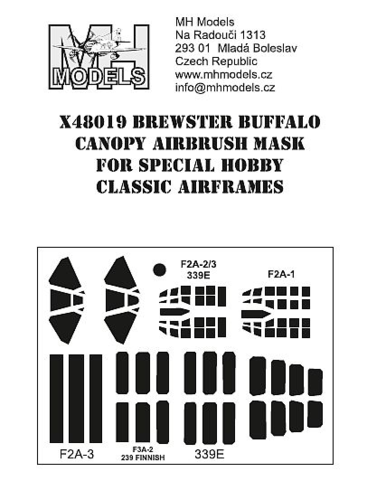 MH Models X48019 Brewster Buffalo canopy airbrush mask