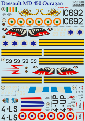 Print Scale 72-262 Dassault MD 450 Ouragan