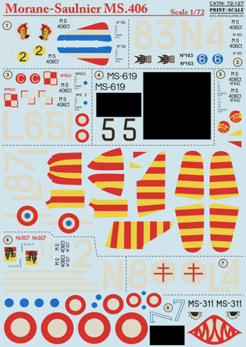 Print Scale 72-127 Morane-Saulnier MS.406