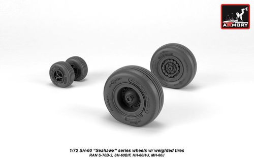 Armory Models Group AW72333 SH-60 Seahawk wheels w/ weighted tires