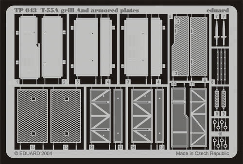 Eduard TP043 T-55A grill and armoured plates TAMIYA 35257