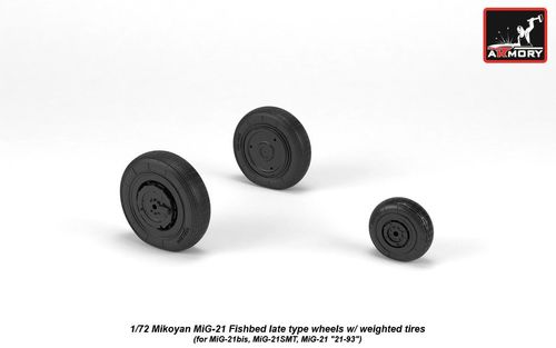 Armory Models Group AW72050 Mikoyan MiG-21 Fishbed wheels w/ weighted tires, late