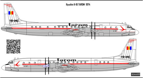 BSmodelle 144599 Ilyushin Il-18 - Tarom Decal