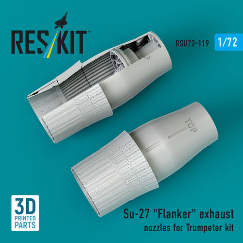 RES/KIT U72-0119 Su-27 'Flanker' Exhaust Nozzles For Trumpeter Kit (3D Printed)