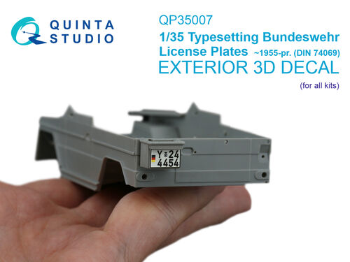 Quinta Studio QP35007 Typesetting Bundeswehr License Plates (for All Kits)