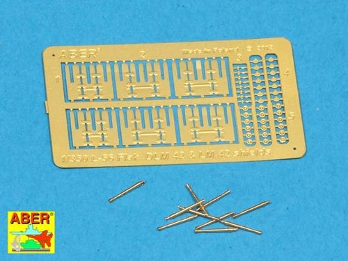 Aber 1-350L-056 Ships gun barrels in 1/350 scale Set of 10 pcs 3,7cm barrels for German Flak 42 with shields