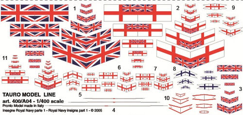 TAURO MODEL 400-A04 Naval Flags - Royal Navy