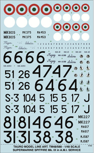 TAURO MODEL 48-588 Supermarine Spitfire Mk. IX in Italian Service