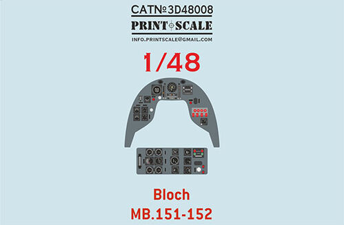 Print Scale 3D48-008 Bloch MB.151-152 Instrumental Panel