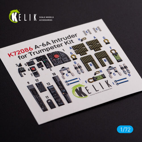 KELIK K72086 A-6A Intruder Interior 3D Decals For Trumpeter Kit