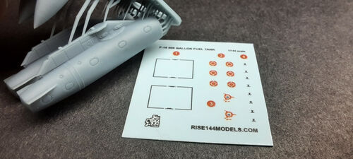 rise144models 043 F-16 - 600 Galons Fuel Tank (2 pcs , FOR rEVELL KITS))