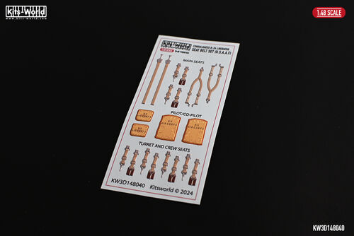 Kits World 3D148040 Consolidated B-24 D Liberator - USAAF Seat Belt Set (for Revell 03831 kit)