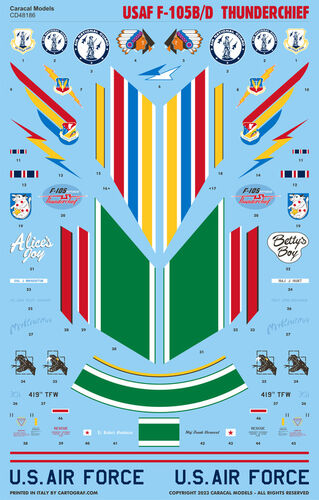 Caracal Models 48186 Republic F-105 B/D Thunderchief - Multiple marking options