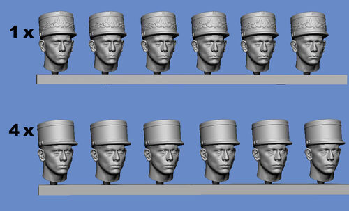 Germania-Figuren 72-CW-5050 Legion E'Trangere - Heads With Caps