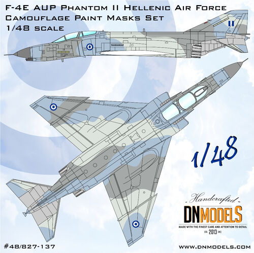 DN Models 48-827-137 F-4E AUP Phantom II Hellenic Air Force Camouflage Paint Masks Set