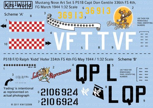 Kits World 132008 Re-printed! North-American P-51B Mustang ('Shangri La' / 'Salem Representative')