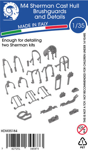 HD Models 35184 M4 Sherman cast hull brushguards and details
