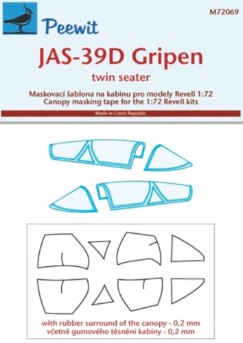 Peewit 72069 Canopy mask for JAS-39 Gripen D Revell