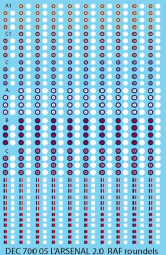 L'Arsenal 2.0 DEC70005 Royal Air Force roundels WWII
