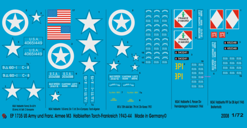 Peddinghaus-Decals 1735 M3A1 US And France Half Tracks 1943-1944