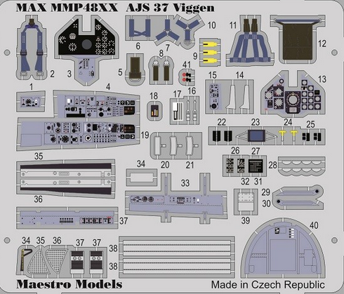 Maestro Models P4823 SAAB AJ37 Viggen interior