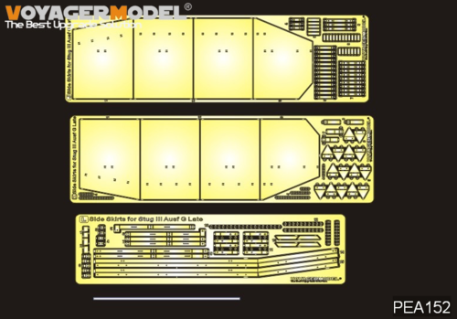 VoyagerModel.Co.Ltd PEA152 WWII German StuG.III Ausf.G Late Production Side Skirts Pattern 1