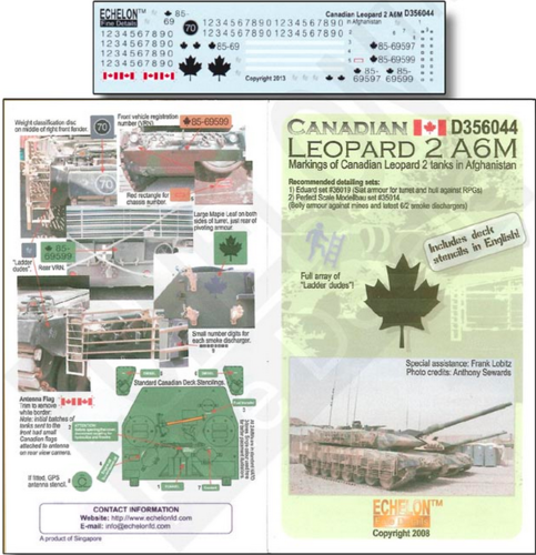 Echelon Fine Details D356044 Canadian Leopard 2 A6M